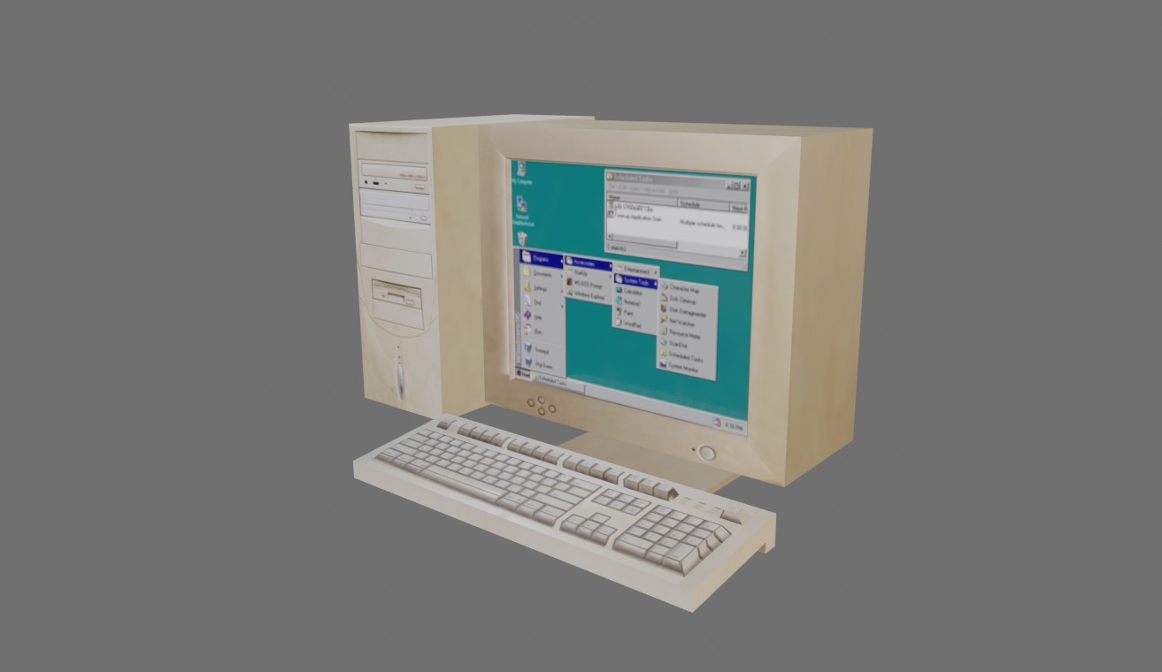 ArtStation - Old Computer - Computador Velho Low-poly 3D model | Game ...