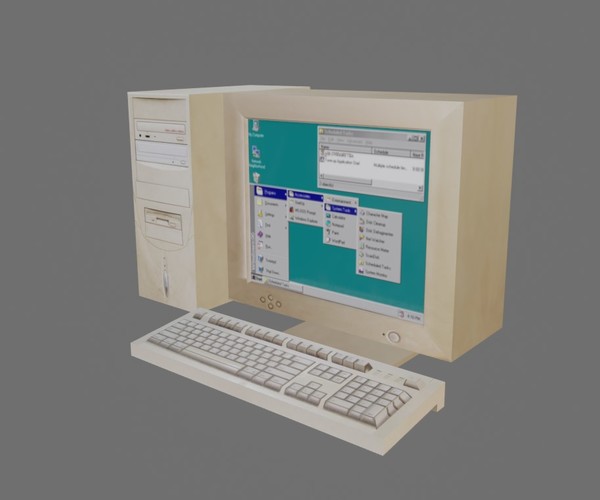 ArtStation - Old Computer - Computador Velho Low-poly 3D model | Game ...