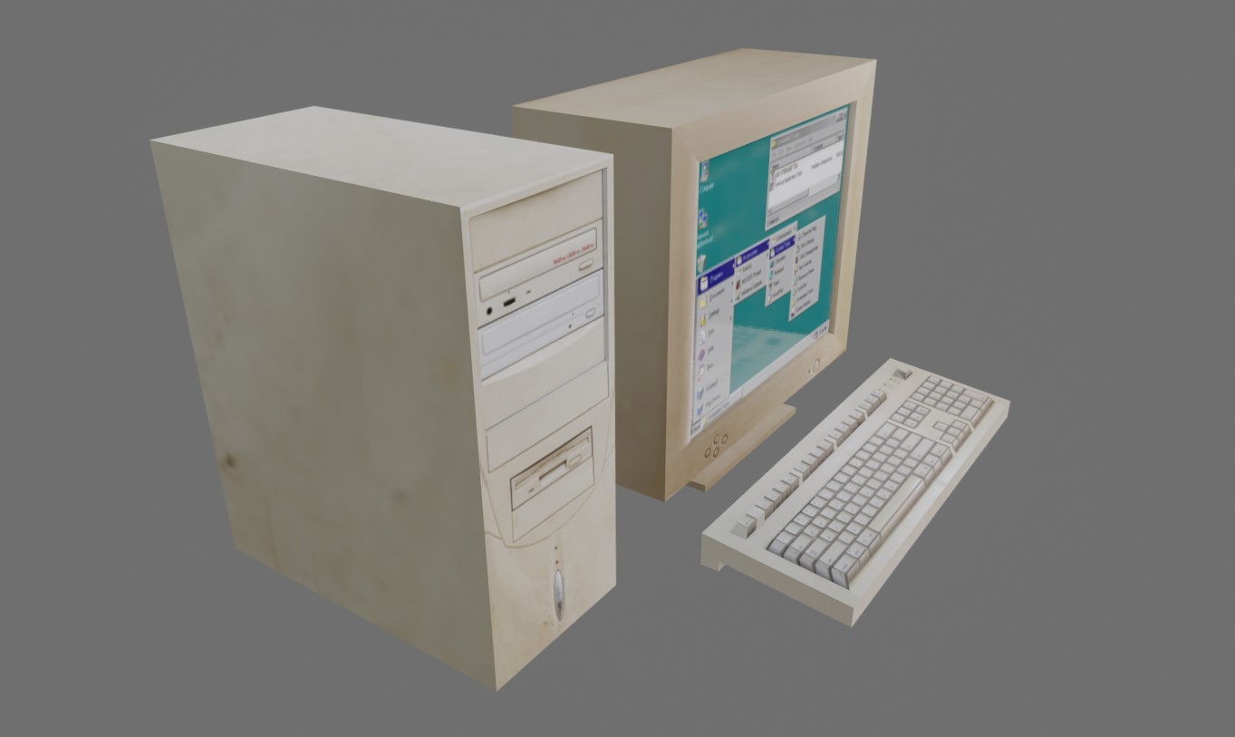 ArtStation - Old Computer - Computador Velho Low-poly 3D model | Game ...