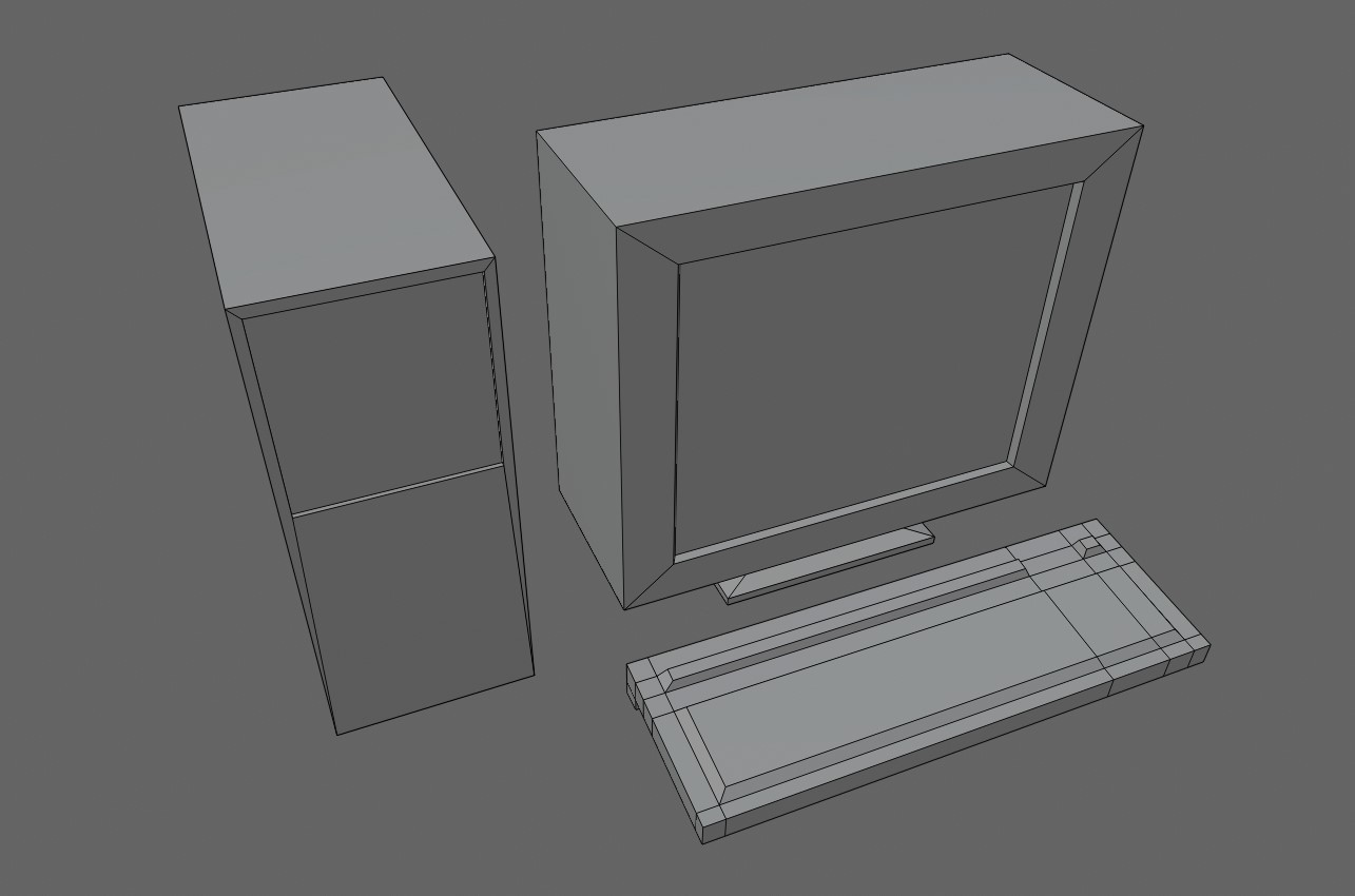 ArtStation - Old Computer - Computador Velho Low-poly 3D model | Game ...