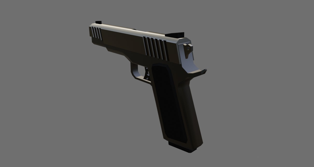 ArtStation - Black Pistol 9mm - Revolver - Gun Weapon - Arma Low-poly ...