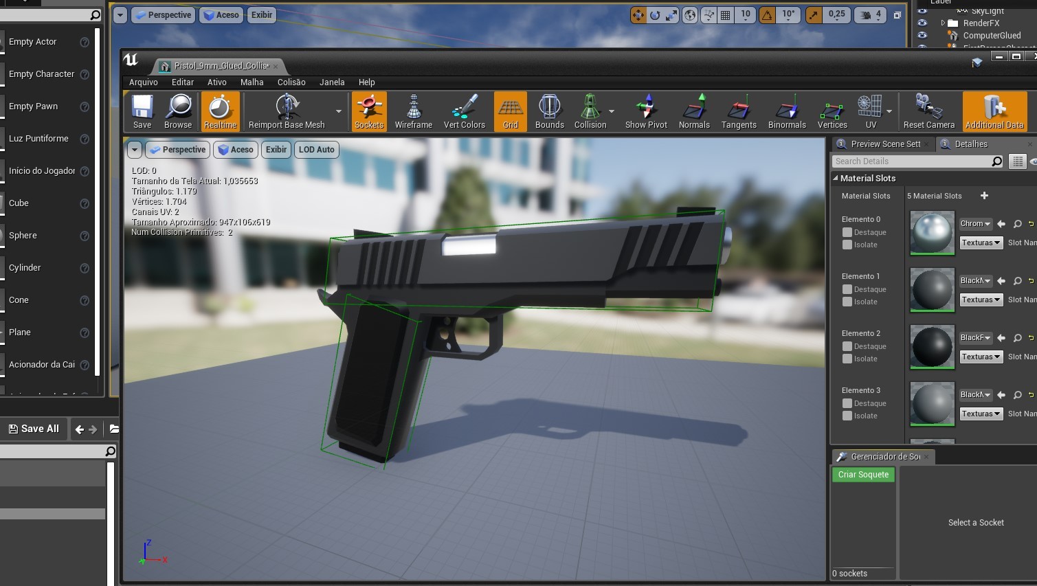 ArtStation - Black Pistol 9mm - Revolver - Gun Weapon - Arma Low-poly ...