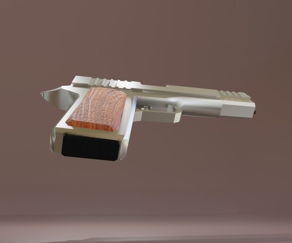 ArtStation - Pistol 9mm Chrome - Revolver Gun Weapon - Arma Low-poly 3D ...