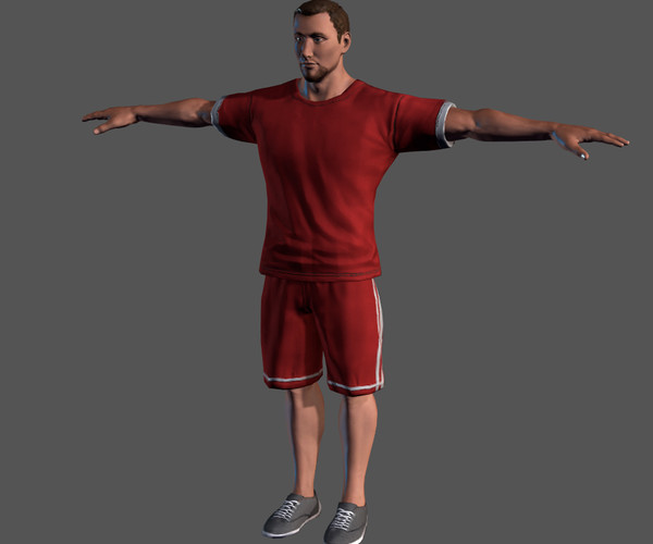 ArtStation - Animated Sportsman-Rigged 3d game character Low-poly 3D ...