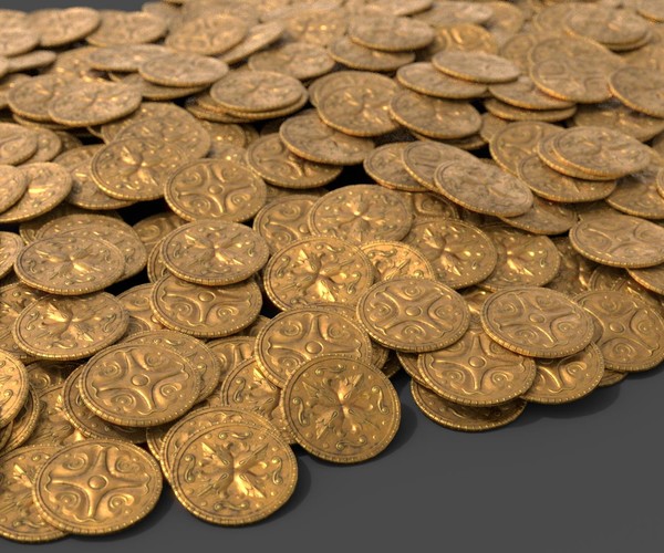 ArtStation - Pirate Gold Coin and Stack - Variant C | Game Assets
