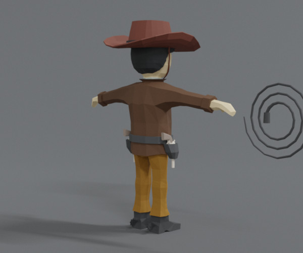 ArtStation - Low Poly Cartoon Cowboy | Game Assets