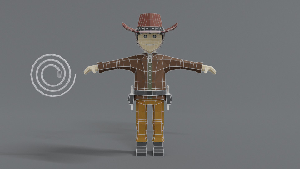 ArtStation - Low Poly Cartoon Cowboy | Game Assets