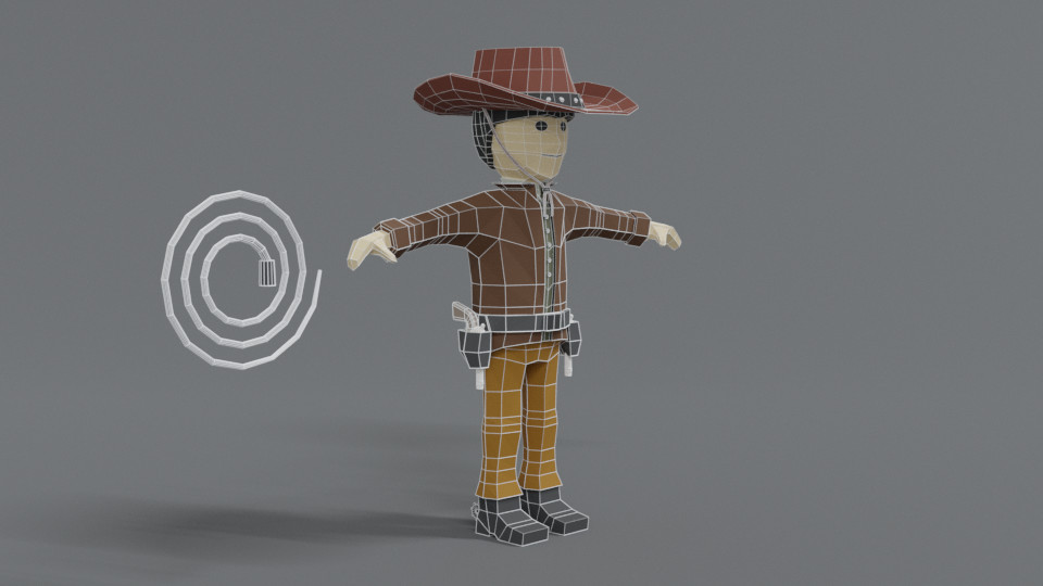 ArtStation - Low Poly Cartoon Cowboy | Game Assets