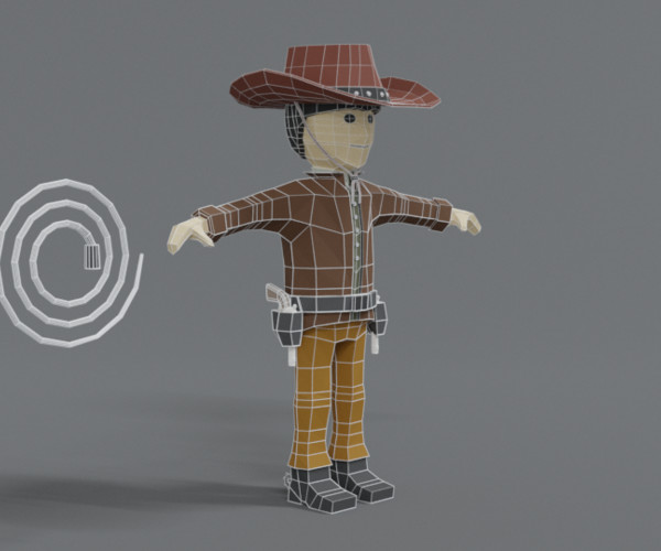 ArtStation - Low Poly Cartoon Cowboy | Game Assets