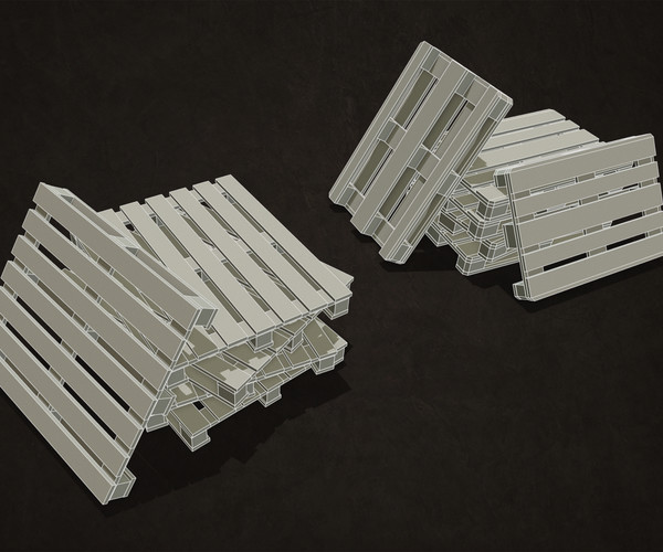ArtStation - Wooden Pallets - Low Poly | Game Assets