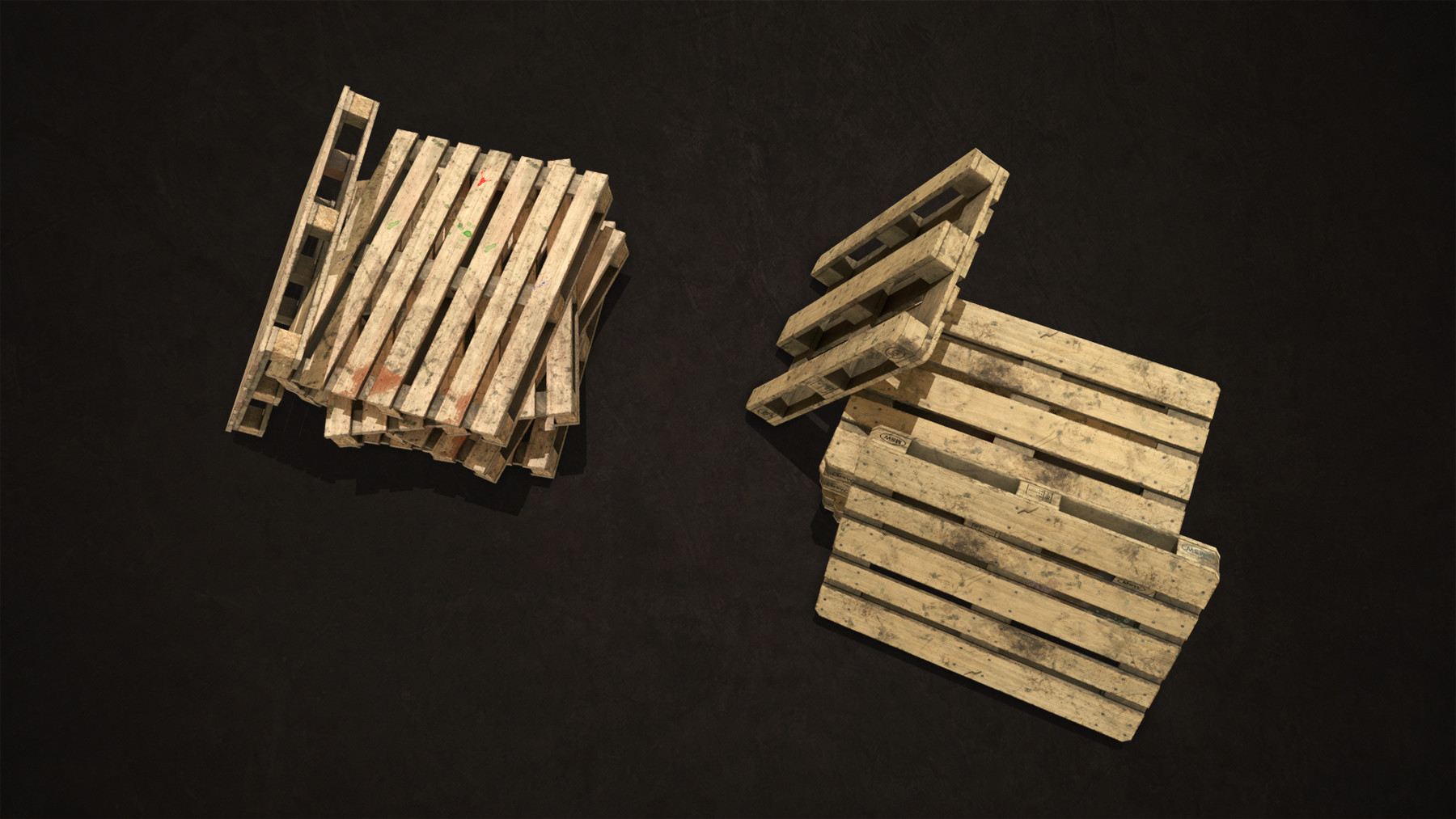 ArtStation - Wooden Pallets - Low Poly | Game Assets