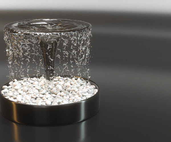 ArtStation - Modern water fountain with simulated stream 3D model ...