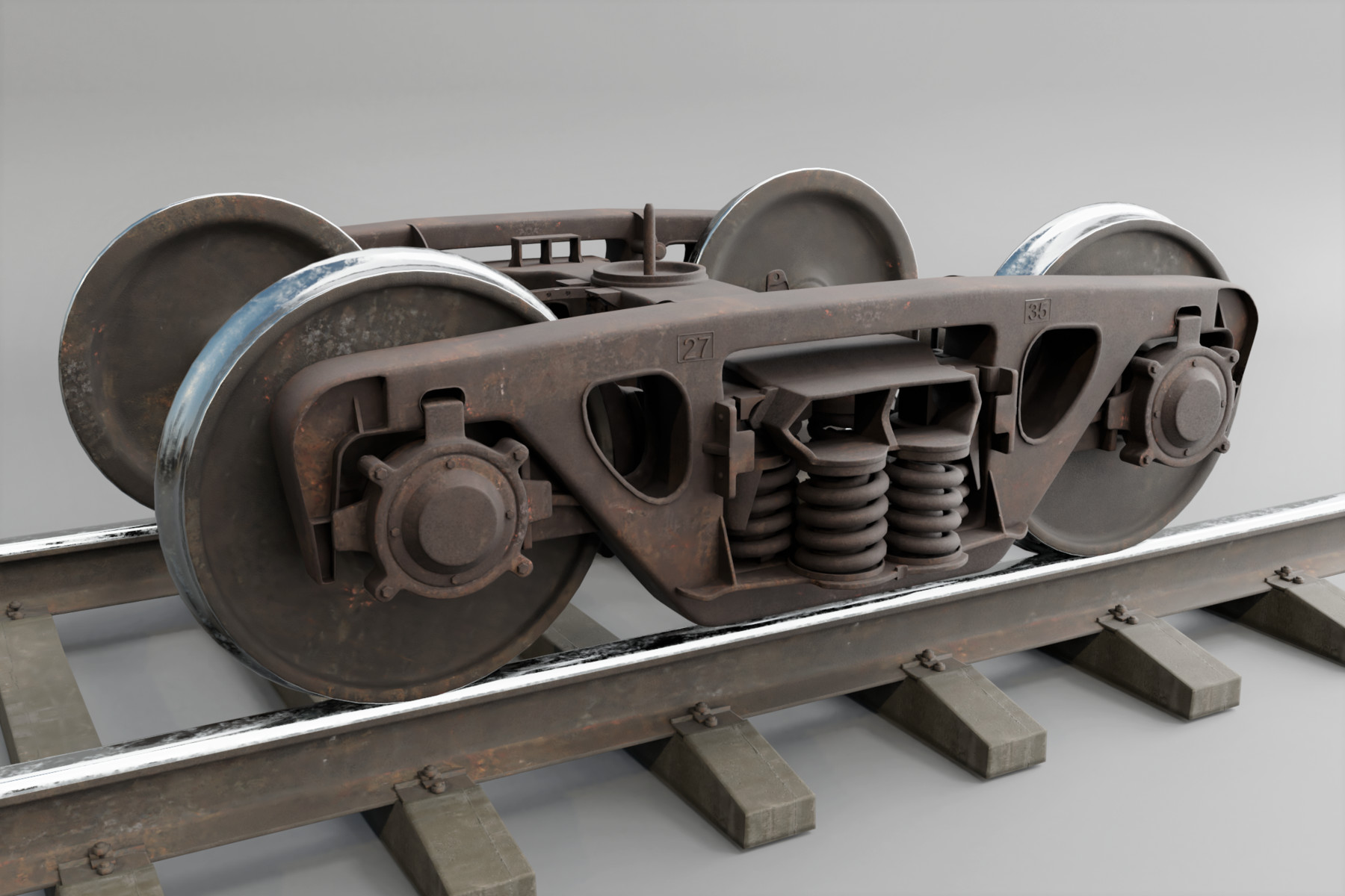 ArtStation - Railway freight Bogie Game ready | Game Assets