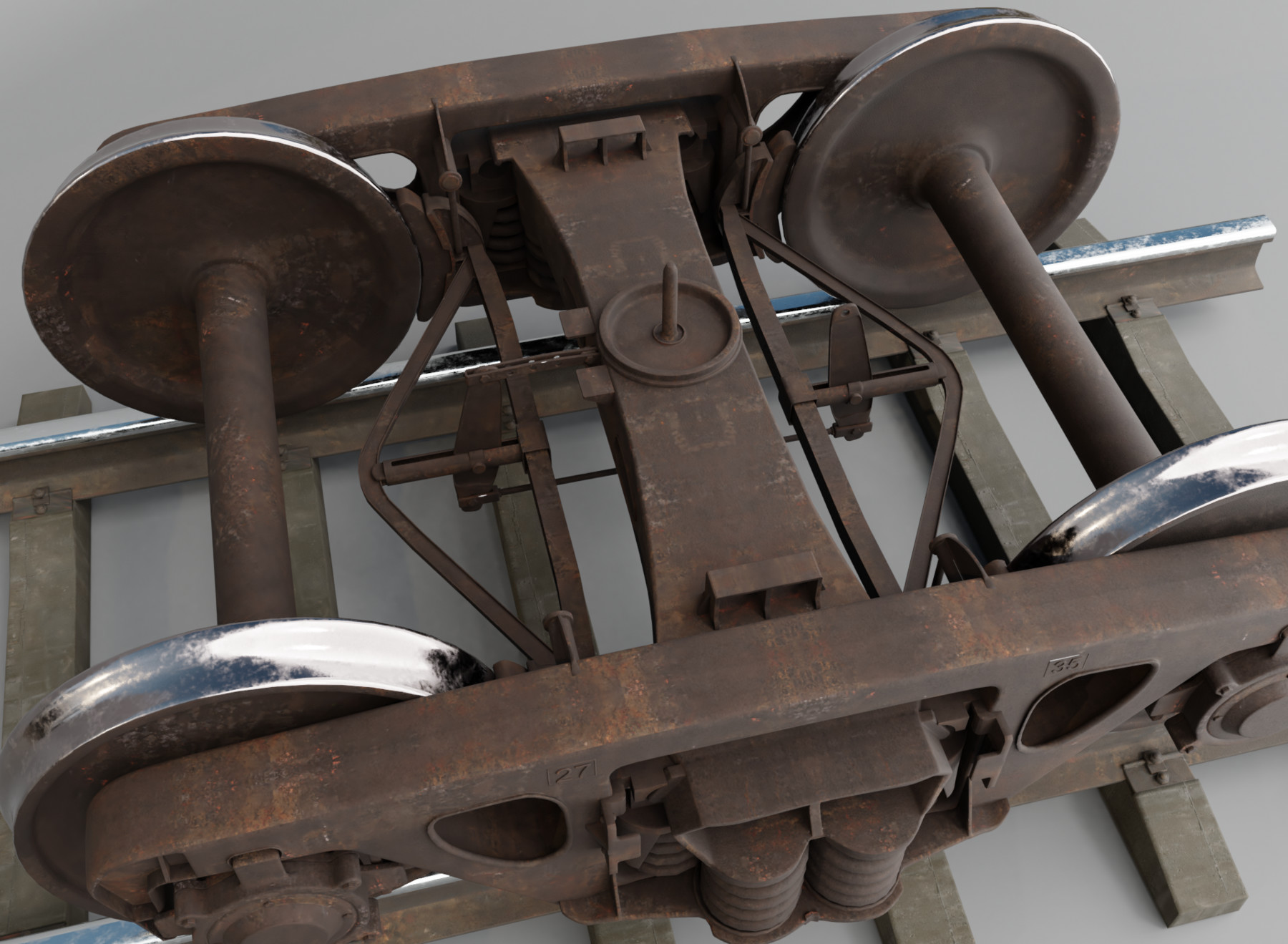 ArtStation - Railway freight Bogie Game ready | Game Assets