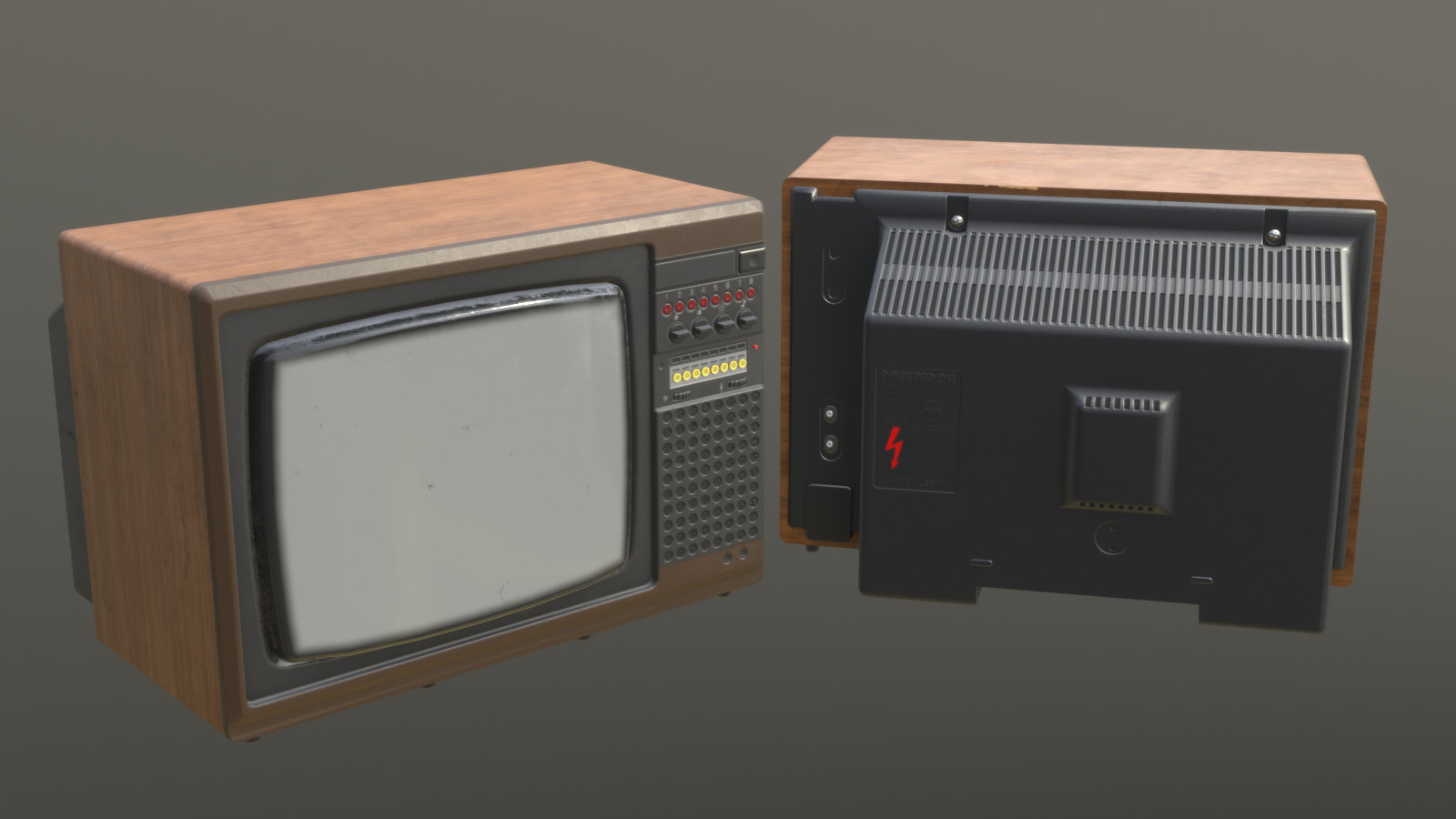 ArtStation - Retro Soviet TV Elektron Brown | Game Assets