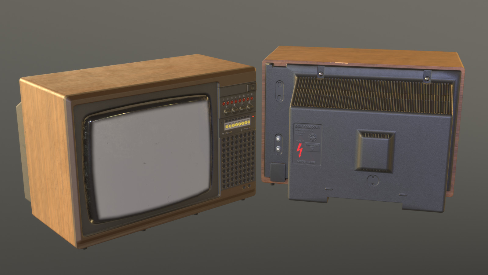 ArtStation - Retro Soviet TV Elektron Brown | Game Assets
