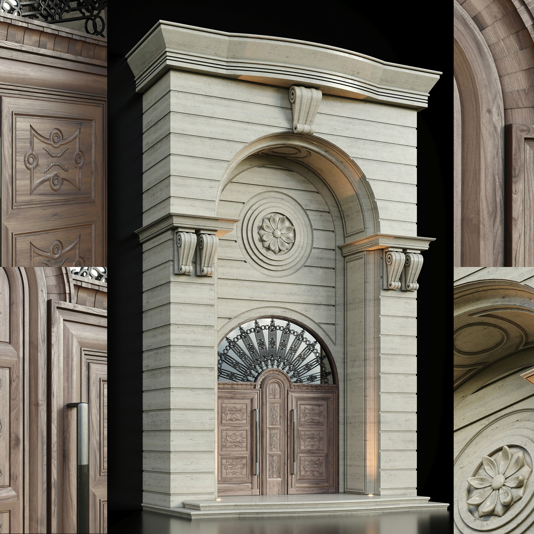 ArtStation - Luxury Entrance Portal (Facade and Door) | Resources