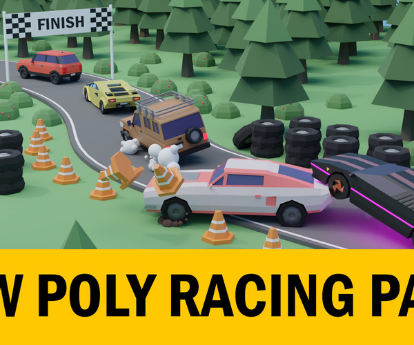 ArtStation - Low Poly Racing Pack | Game Assets