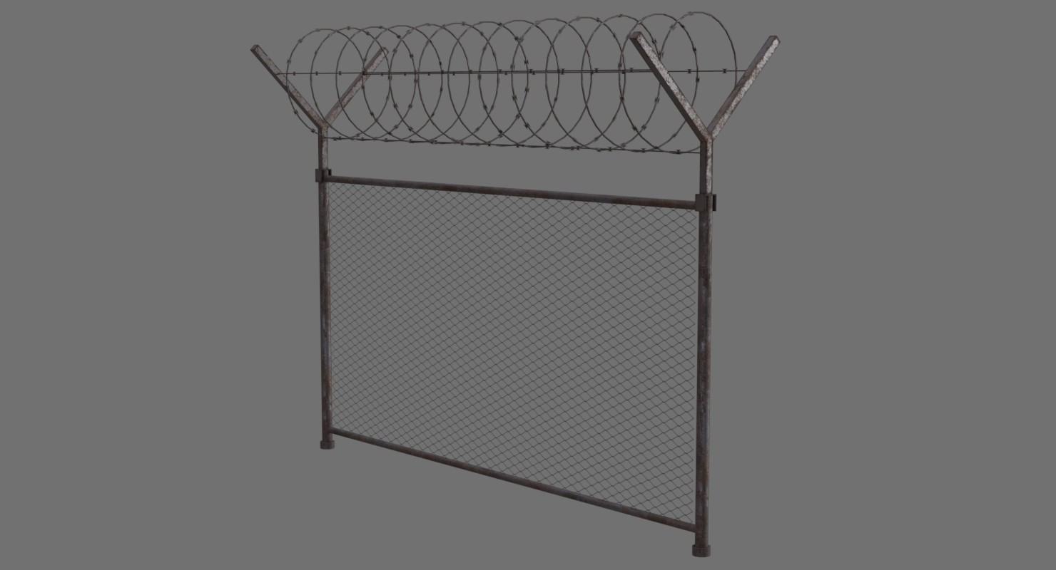 ArtStation - Barbed Wire Fence 1B | Game Assets