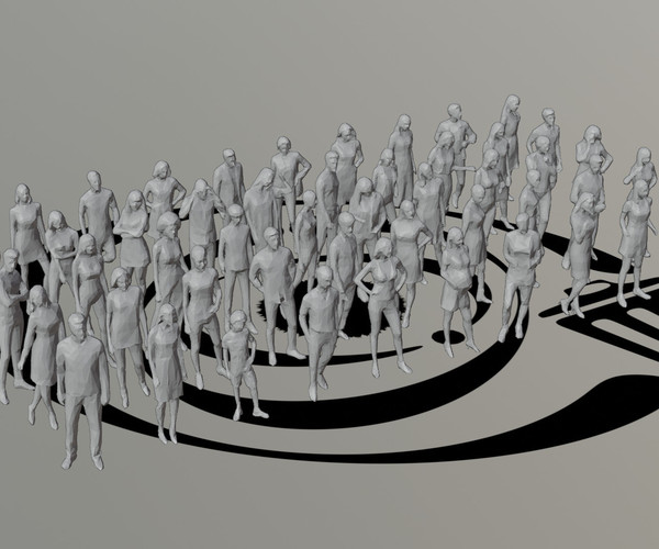 ArtStation - Low Poly People Pack 011 - 50 Pieces R | Game Assets
