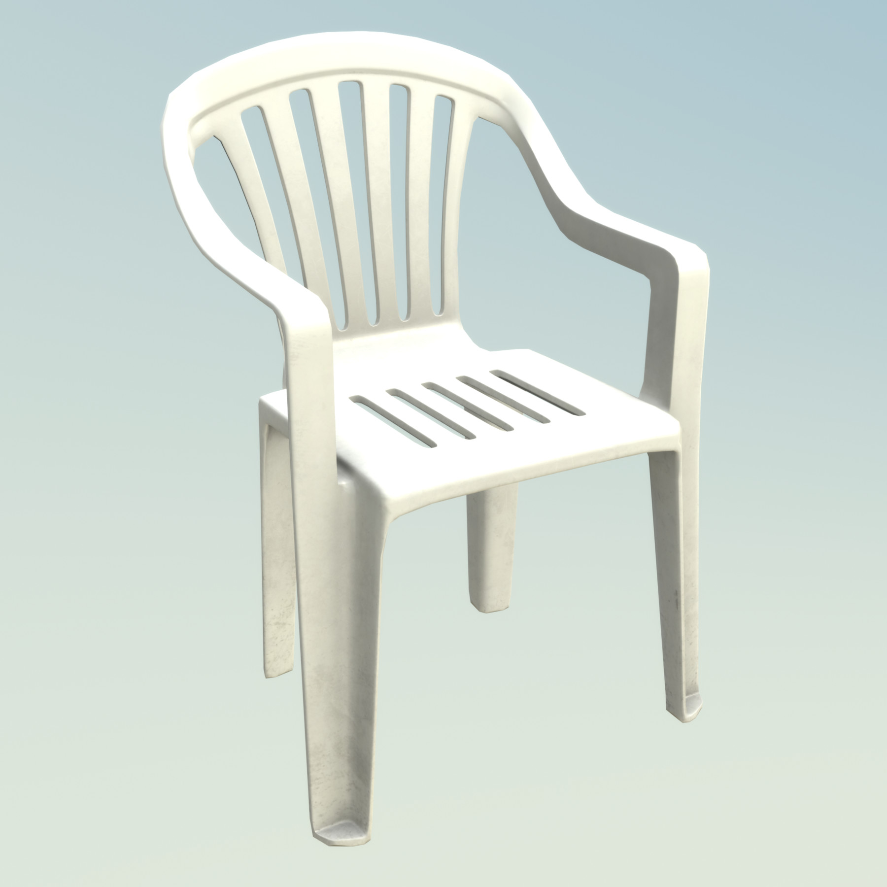 ArtStation - Garden Plastic Chair White - 3 versions | Game Assets