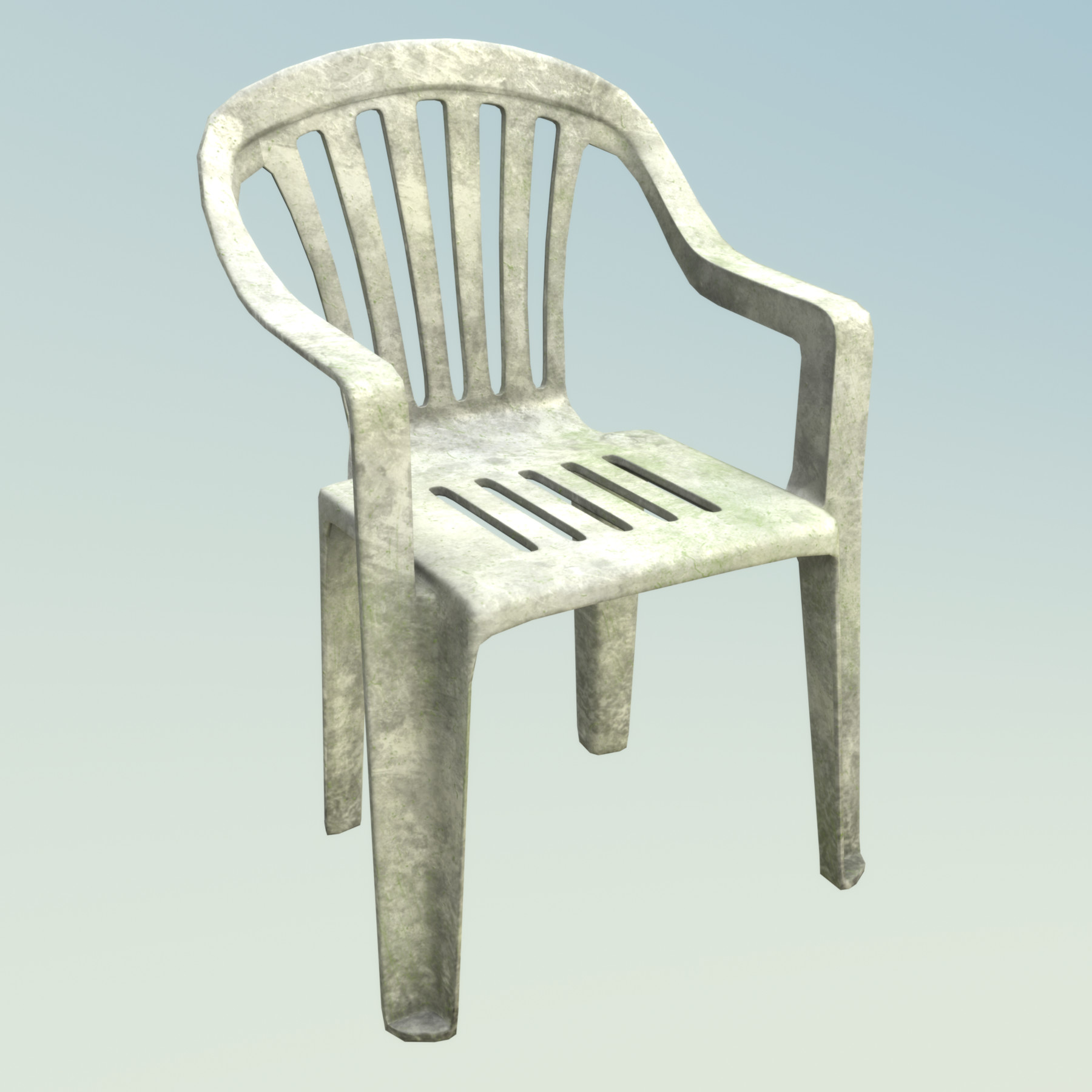 ArtStation - Garden Plastic Chair White - 3 versions | Game Assets