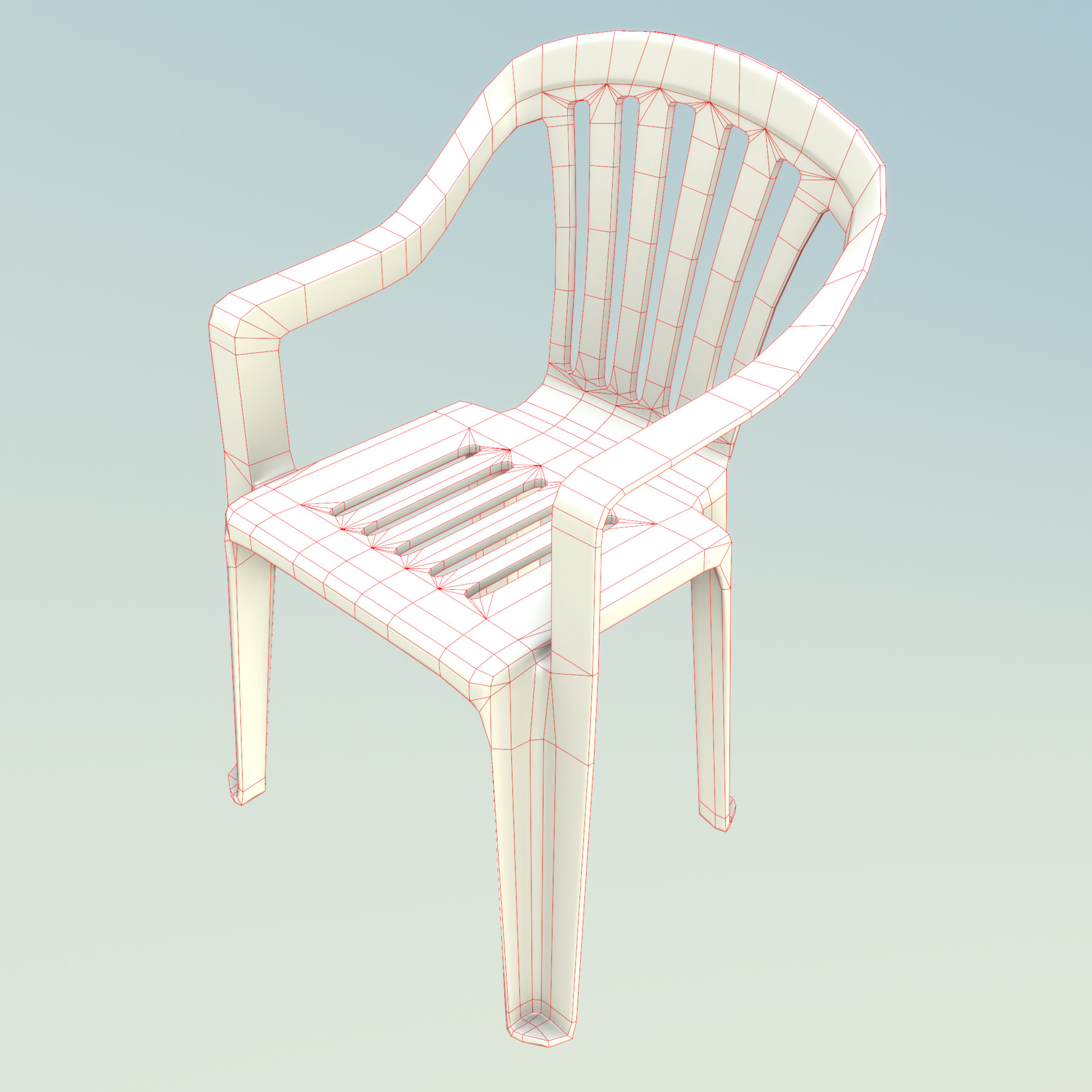 ArtStation - Garden Plastic Chair White - 3 versions | Game Assets