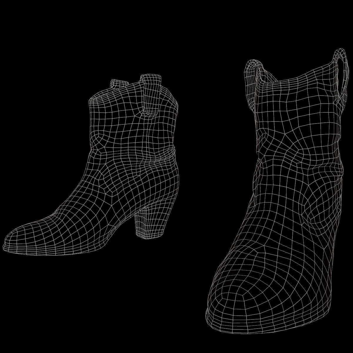 ArtStation - Vintage Boot Green Flowers | Game Assets