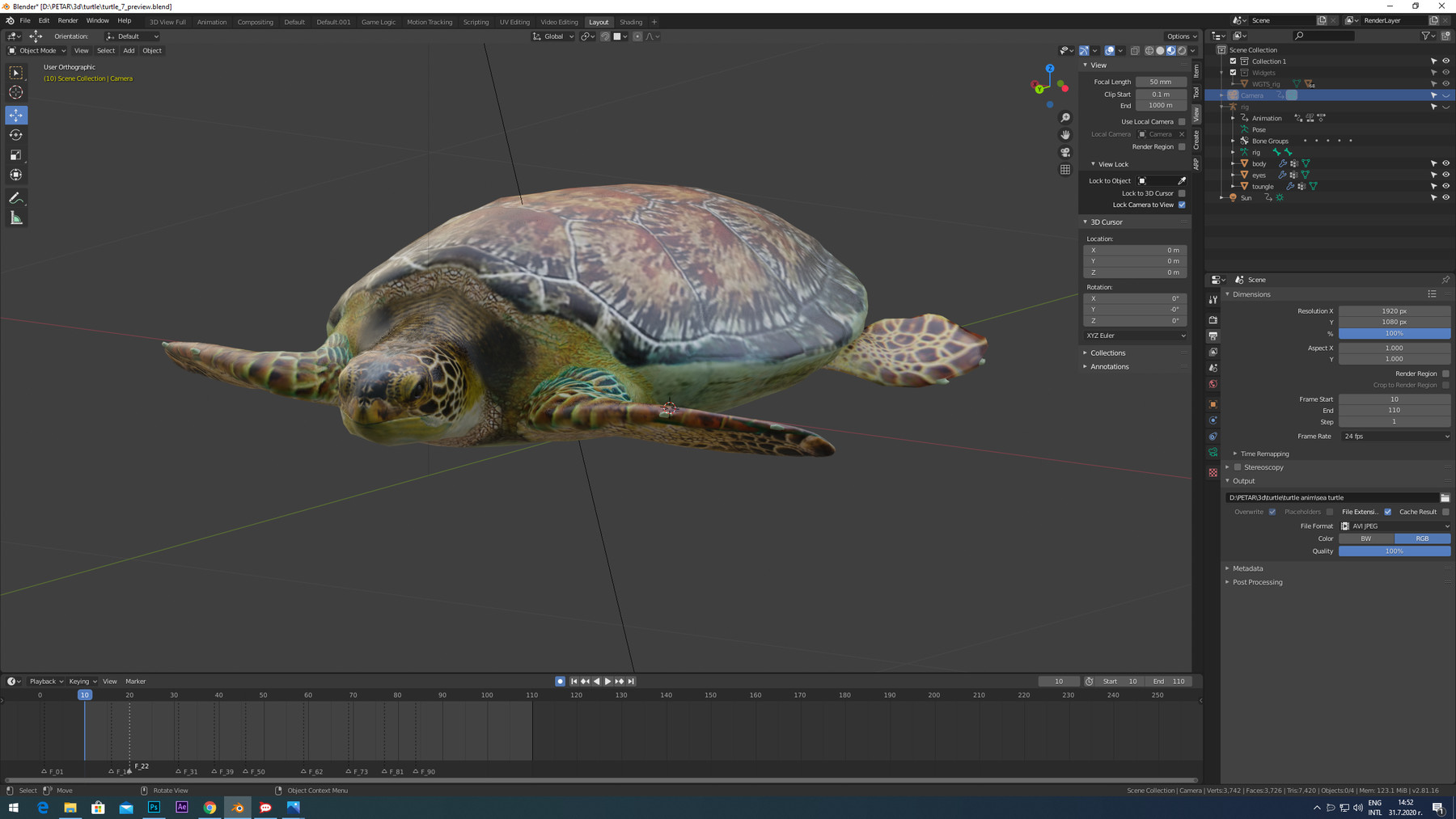 ArtStation - sea turtle | Game Assets