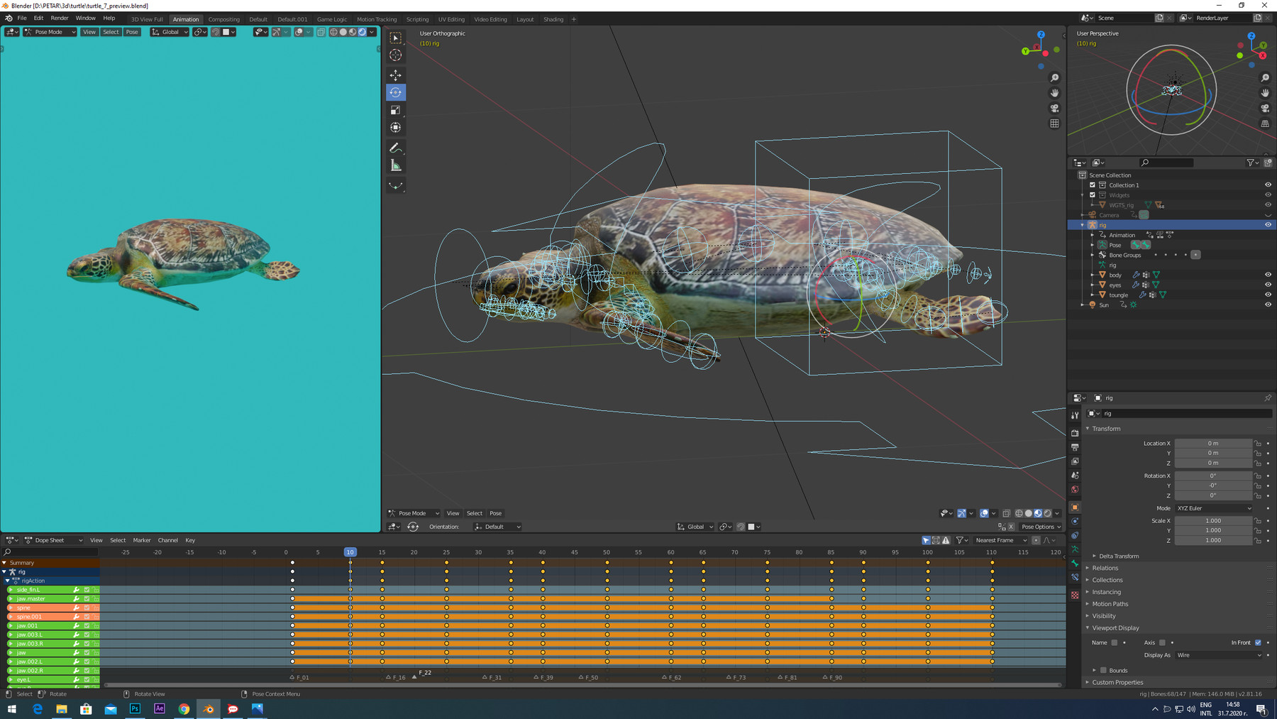 ArtStation - sea turtle | Game Assets