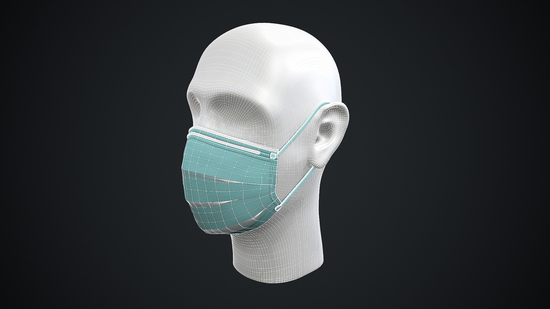 ArtStation - Medical - Surgical face mask with dummy head Low-poly 3D ...