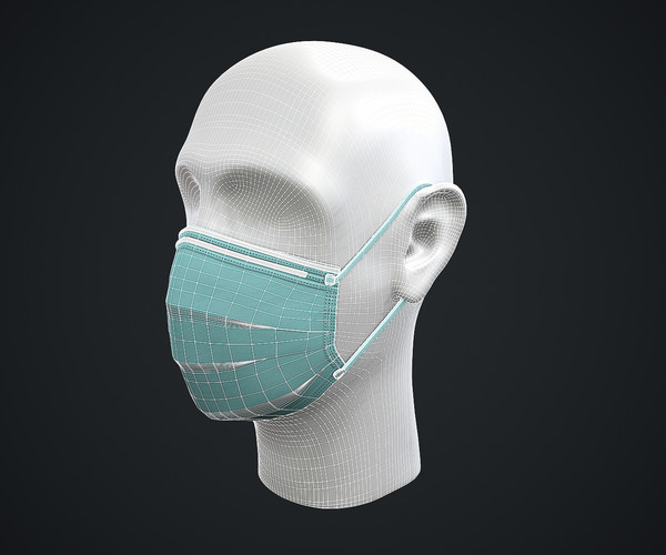 ArtStation - Medical - Surgical face mask with dummy head Low-poly 3D ...