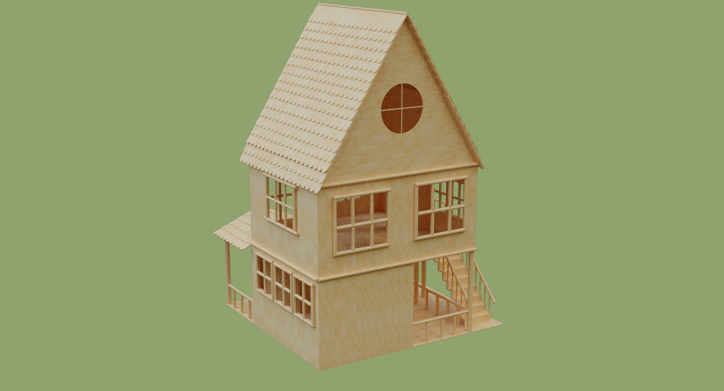 ArtStation - Popsicle Stick House in Blender and other formats | Resources