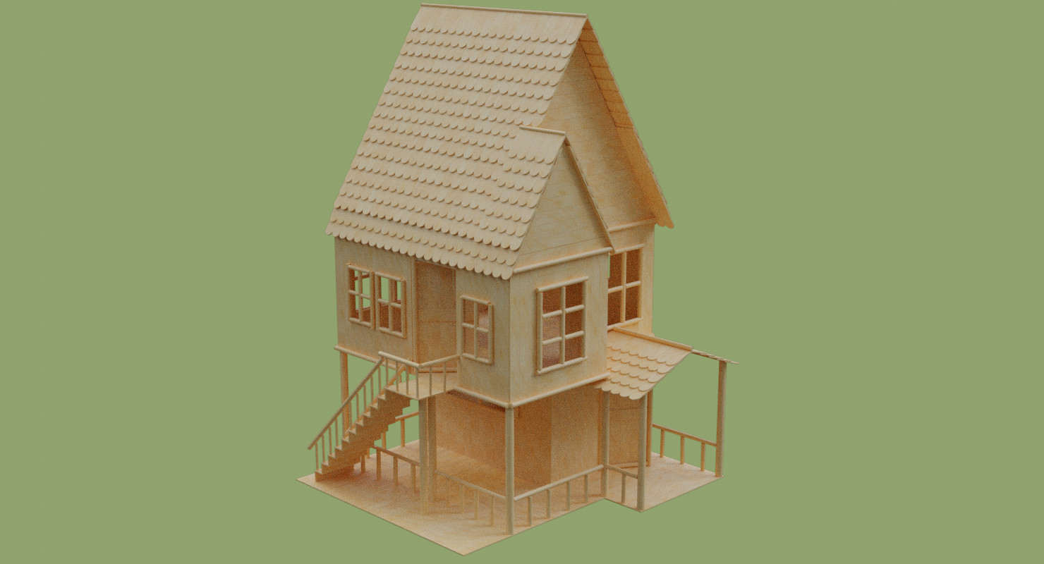 ArtStation - Popsicle Stick House in Blender and other formats | Resources