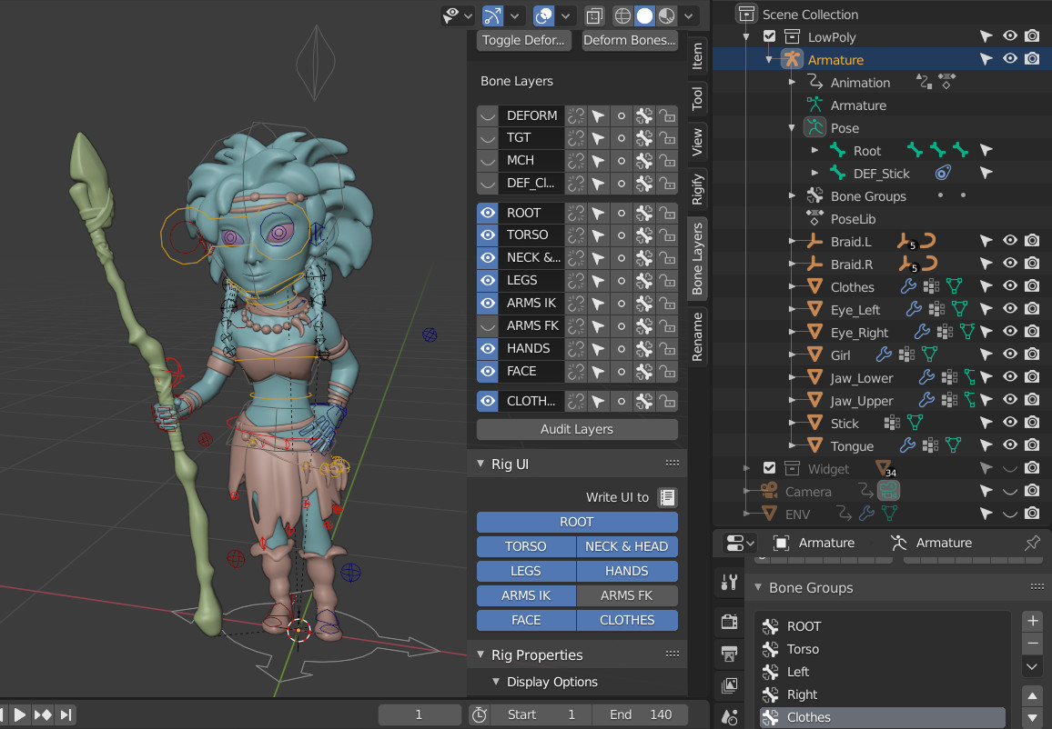 ArtStation - Animated Cartoon Girl | Game Assets