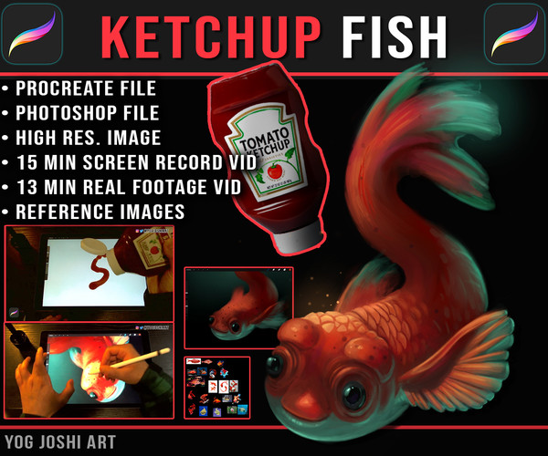 ArtStation - Ketchup Fish Source Files (Procreate & Photshop Files ...