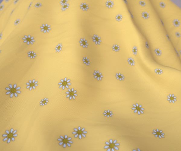 ArtStation - Embroidered Daisy Pattern Fabric | Resources