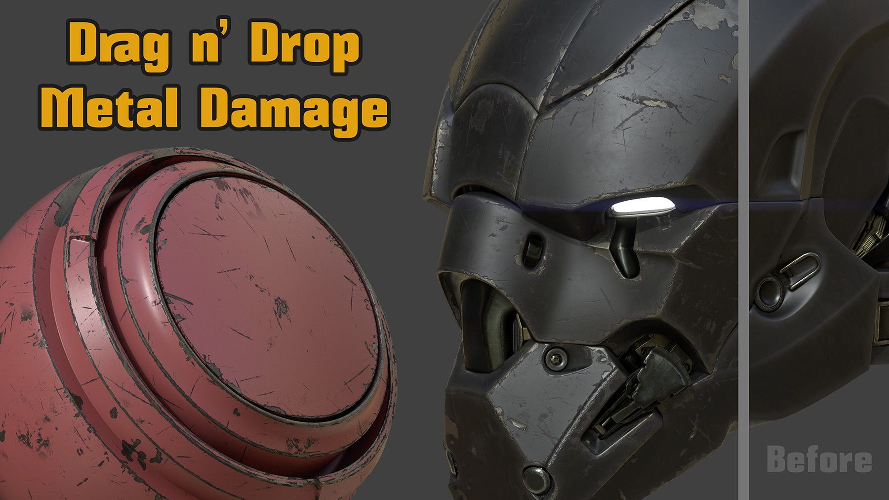 ArtStation - Drag n' Drop Metal Damage Smart Material | Brushes