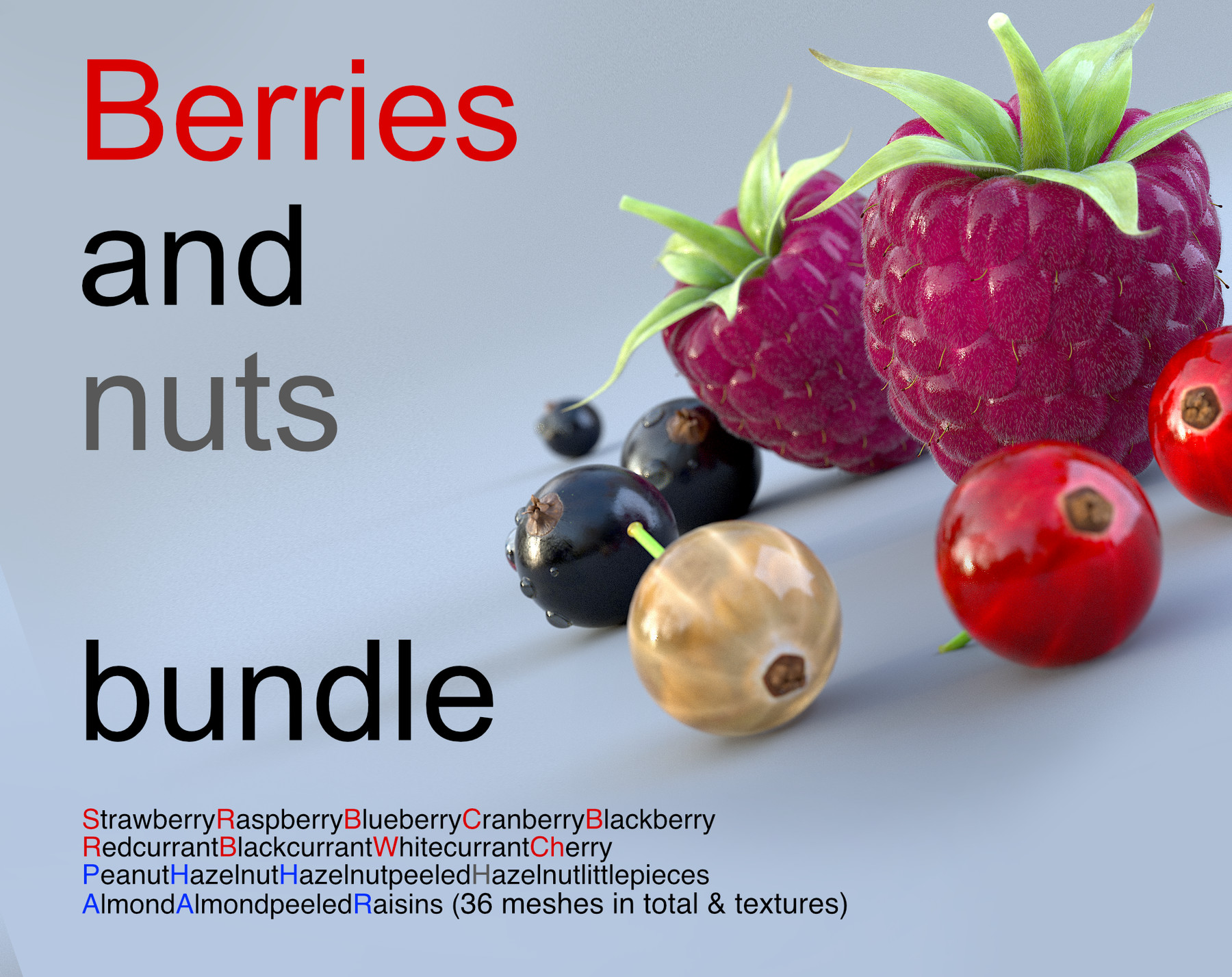 ArtStation - Berries and Nuts Bundle | Resources