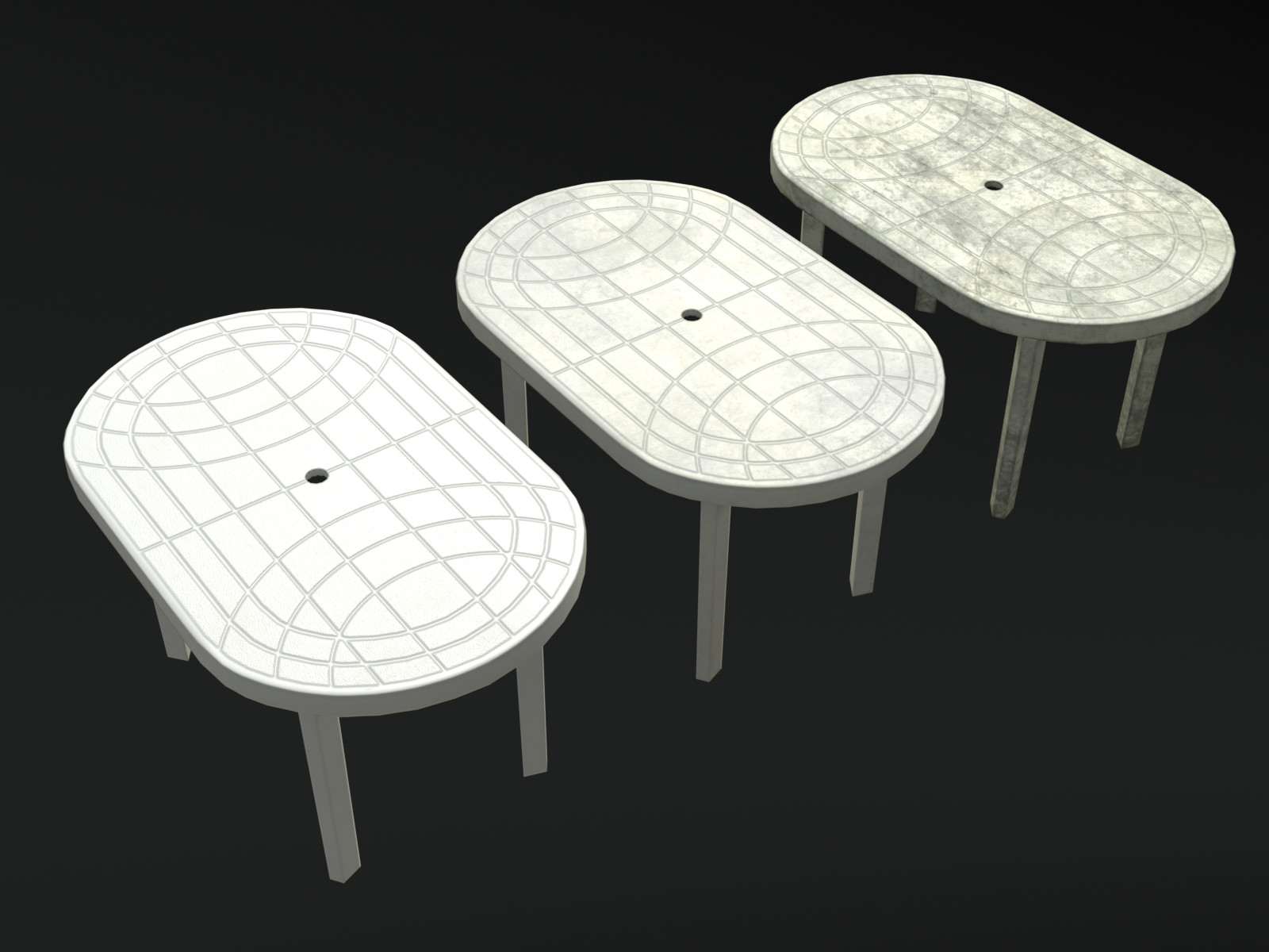 ArtStation - Garden Plastic Table White - 3 Versions | Game Assets