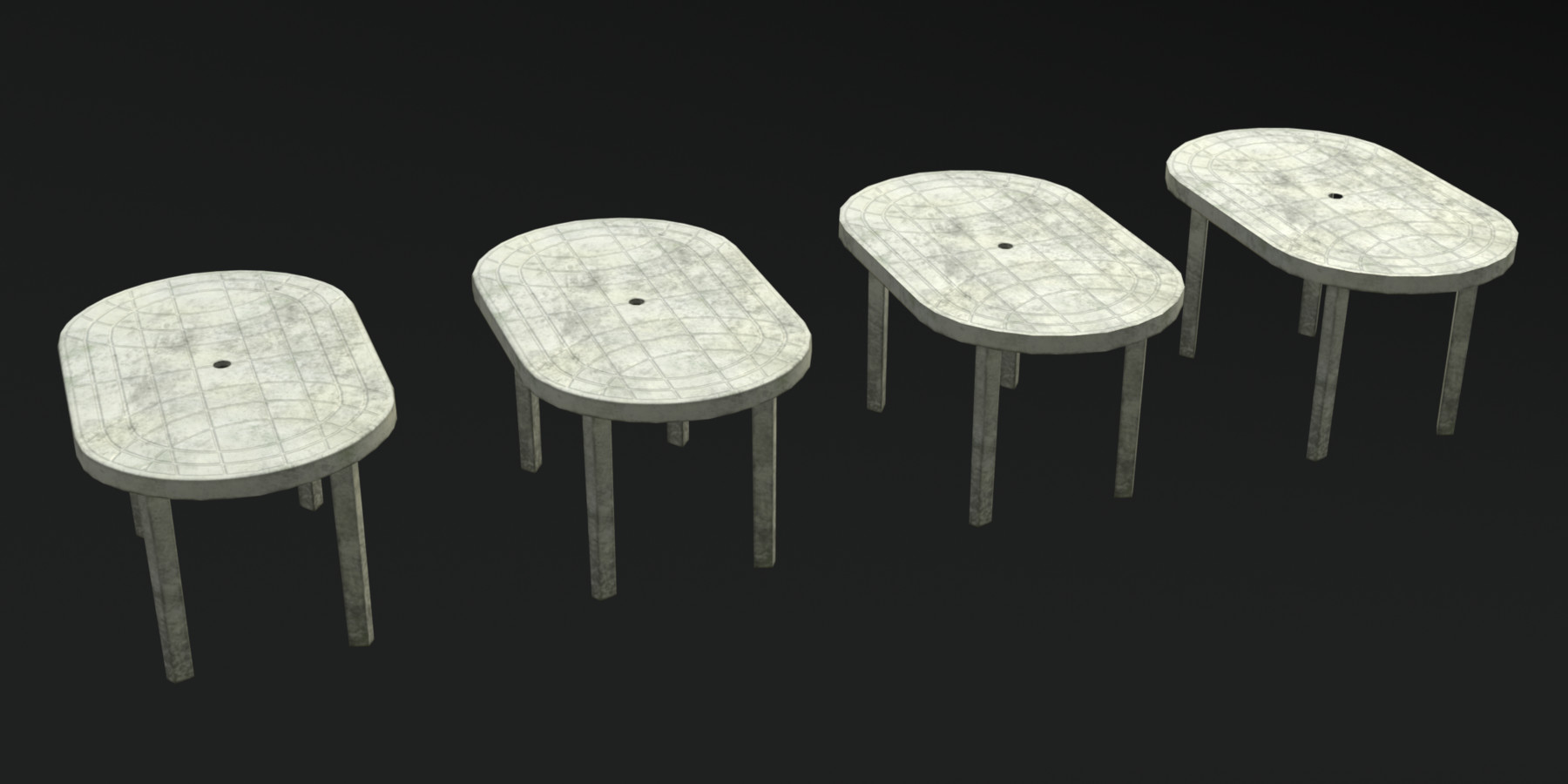 ArtStation - Garden Plastic Table White - 3 Versions | Game Assets
