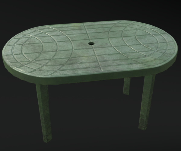ArtStation - Garden Plastic Table Green - 3 Versions | Game Assets