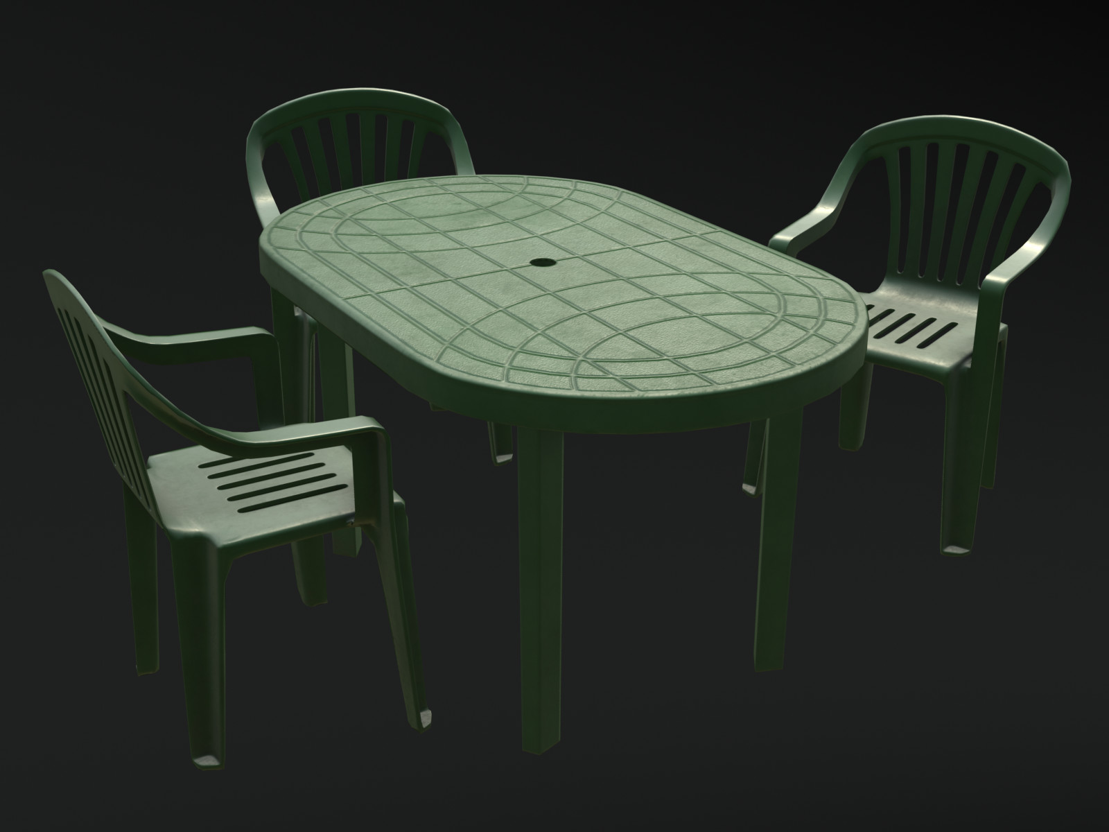 ArtStation - Garden Plastic Table Green - 3 Versions | Game Assets