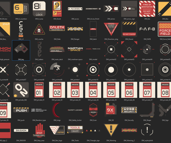ArtStation - Sci-fi Tech Decals Super Pack of 70 | Game Assets