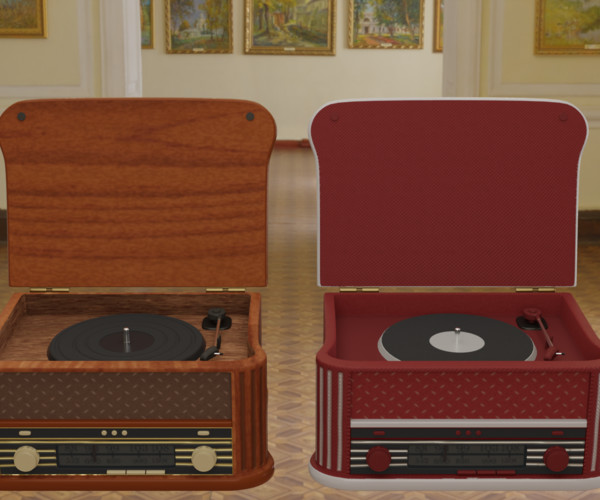 ArtStation - Vintage Record Player Radio 3D Model | Game Assets