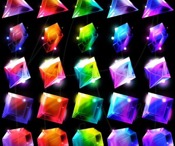 ArtStation - 50-Gradient-Gem Icon Pack | Game Assets