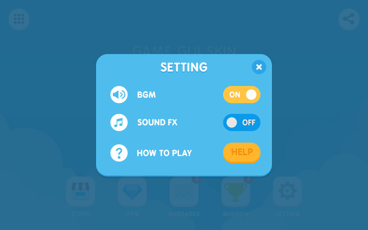 ArtStation - GUI Kit - Blue Sky 2 | Game Assets