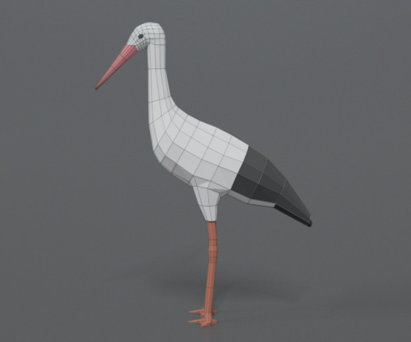 ArtStation - Low Poly Cartoon Stork | Game Assets