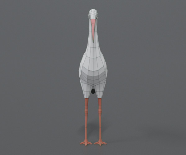 ArtStation - Low Poly Cartoon Stork | Game Assets