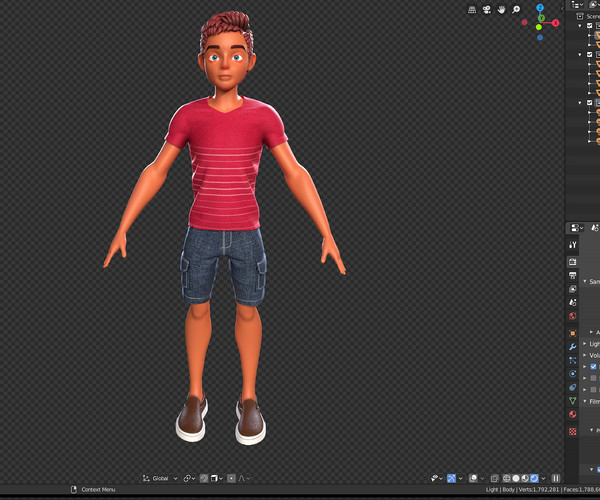 ArtStation - 3D Model - Stylized Character Boy - Trang - Blender Cycles ...